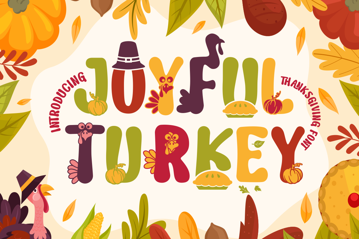 Joyful Turkey - Display Thanksgiving Font
