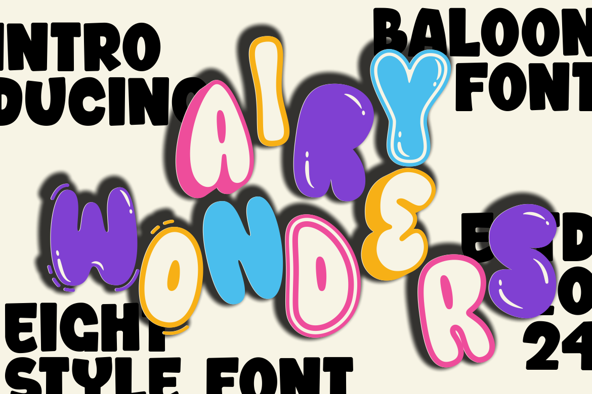 Airy Wonders - Baloon Font PutraCetol Studio Airy Wonders - Baloon Font