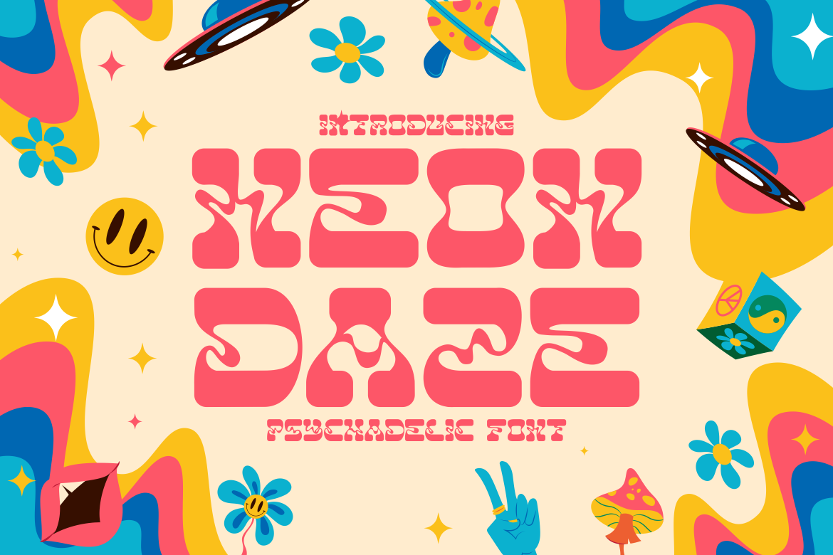 Neon Daze - Psychadelic Font - PutraCetol Studio