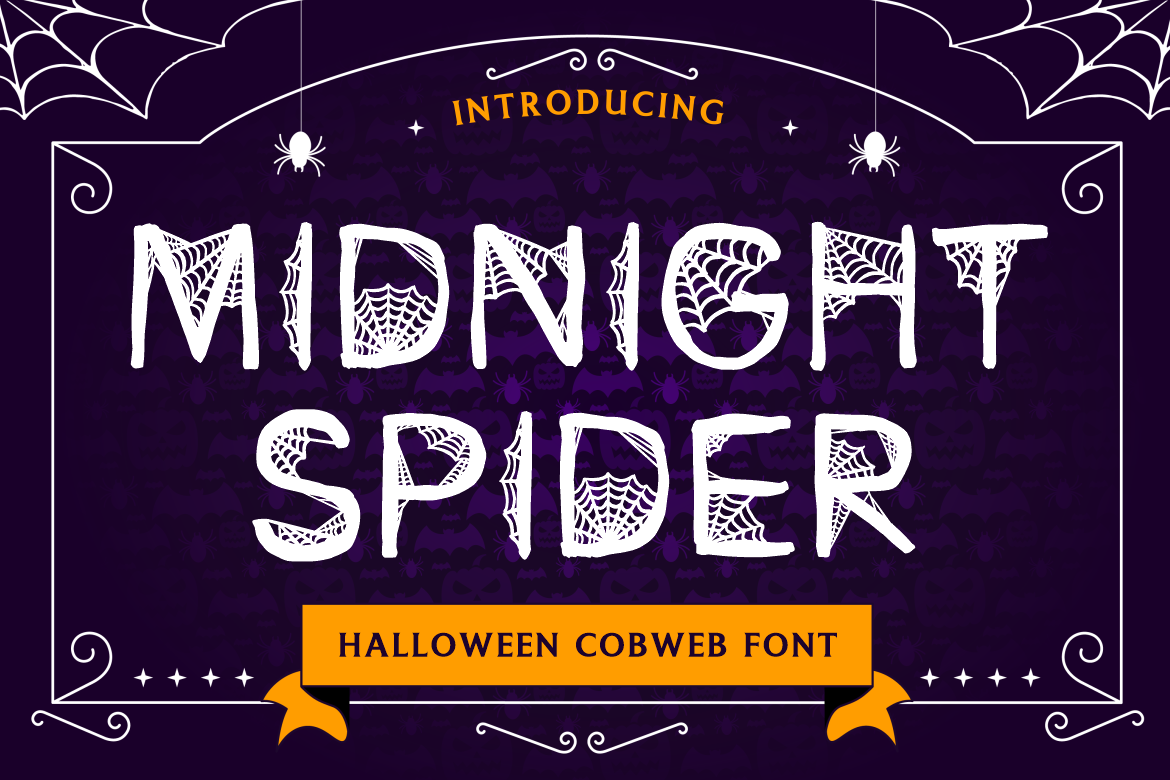 Midnight Spider - Halloween Cobweb Font - PutraCetol Studio