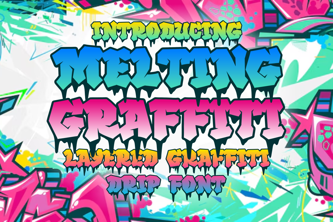 Melting Graffiti - Layered Graffiti Drip Font - PutraCetol Studio