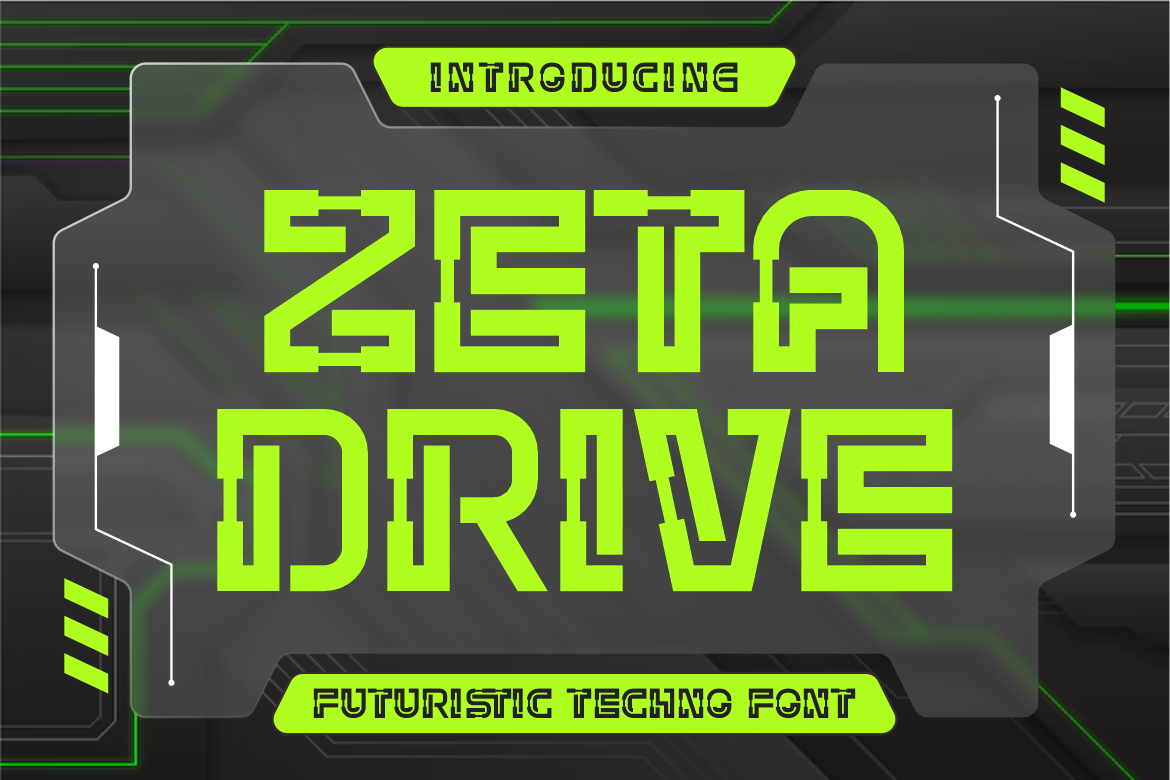 Zeta Drive - Futuristic Techno Font - PutraCetol Studio