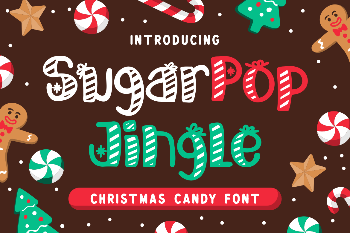 Sugarpop Jingle - Christmas Candy Font - PutraCetol Studio