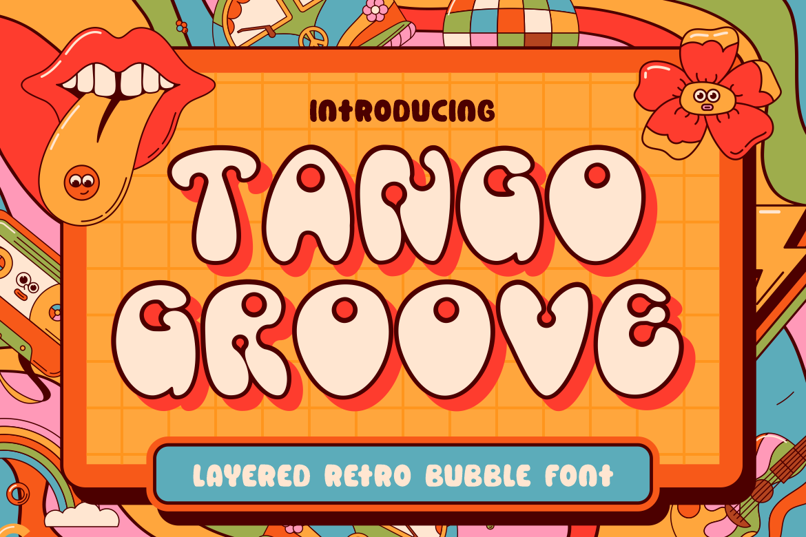 Tango Groove Layered Retro Bubble Font - PutraCetol Studio