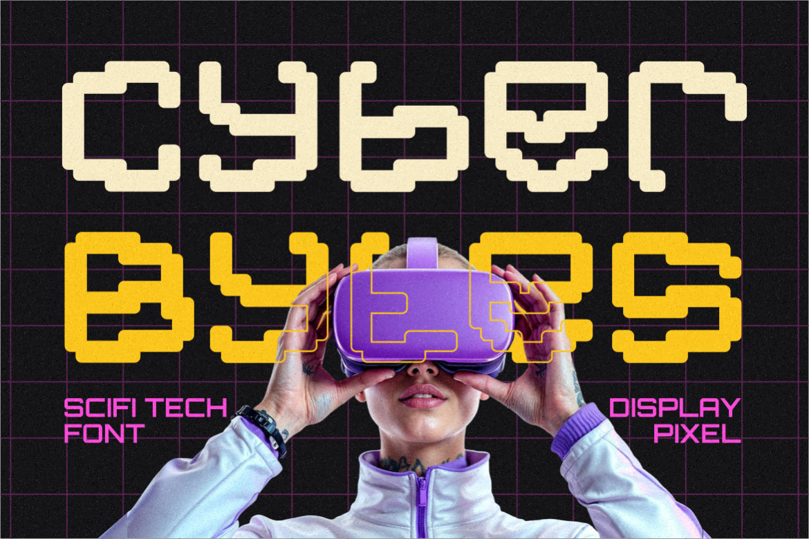 Cyber Bytes Futuristic Pixel Font - PutraCetol Studio