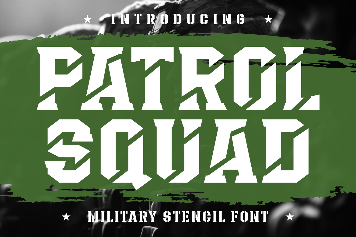 Patrol Squad Military Stencil Font - PutraCetol Studio