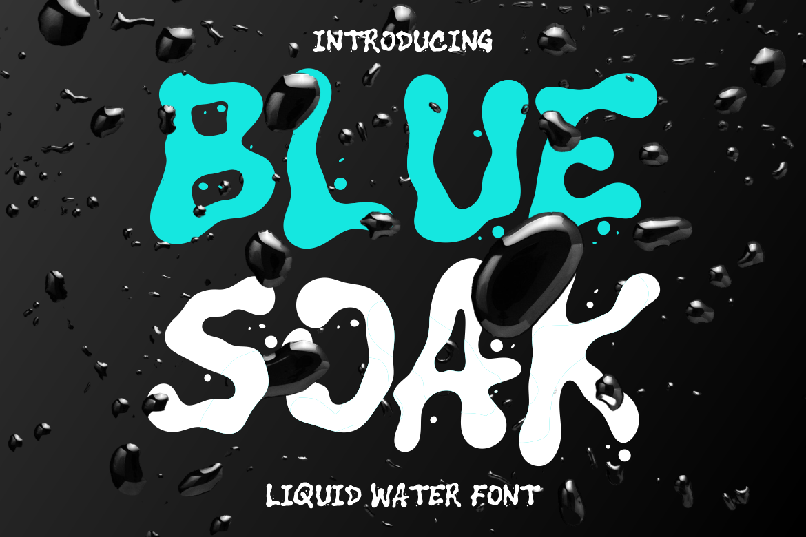 Blue Soak Display Water Font - PutraCetol Studio