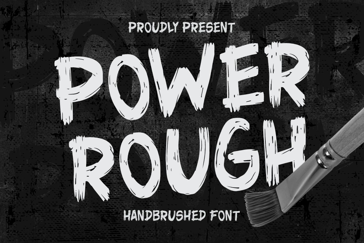 Power Rough Texture Brush Font - PutraCetol Studio