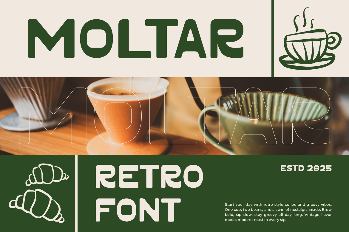 Moltar Retro Reverse Contrast Font - PutraCetol Studio