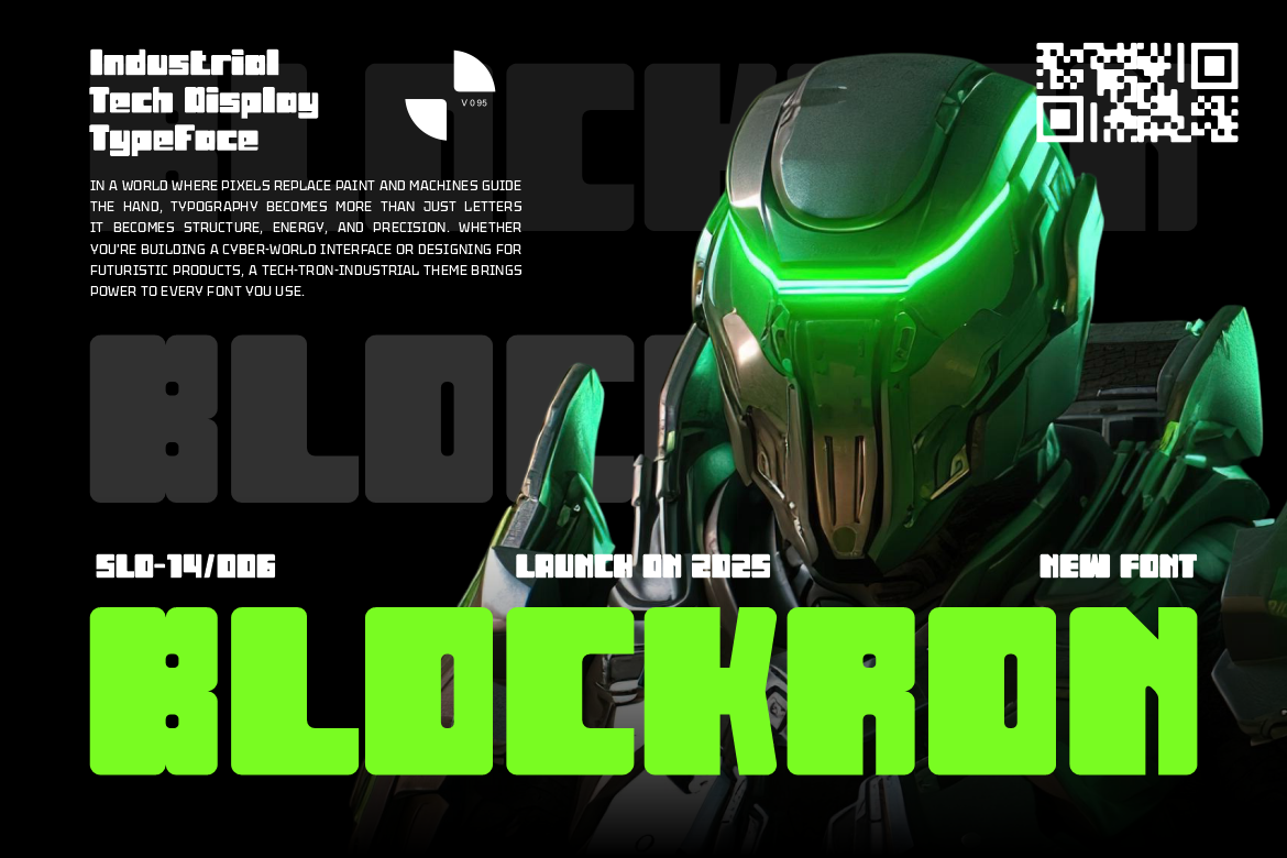 Blockron Industrial Tech Display Font - PutraCetol Studio