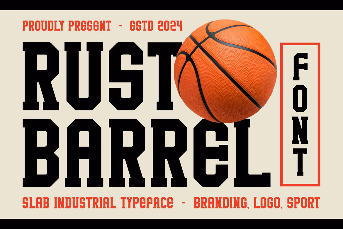 Rust Barrel Slab Industrial Typeface - PutraCetol Studio
