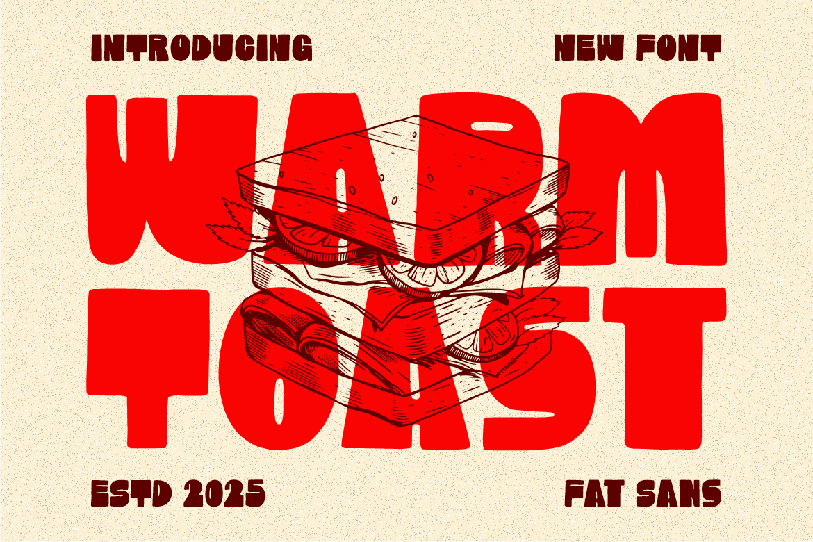 Warm Toast Playful Fat Sans - PutraCetol Studio