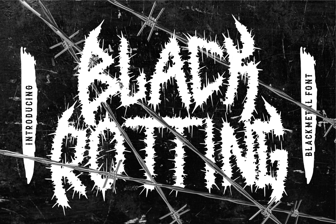 Black Rotting Spiked Darkmetal Font - PutraCetol Studio