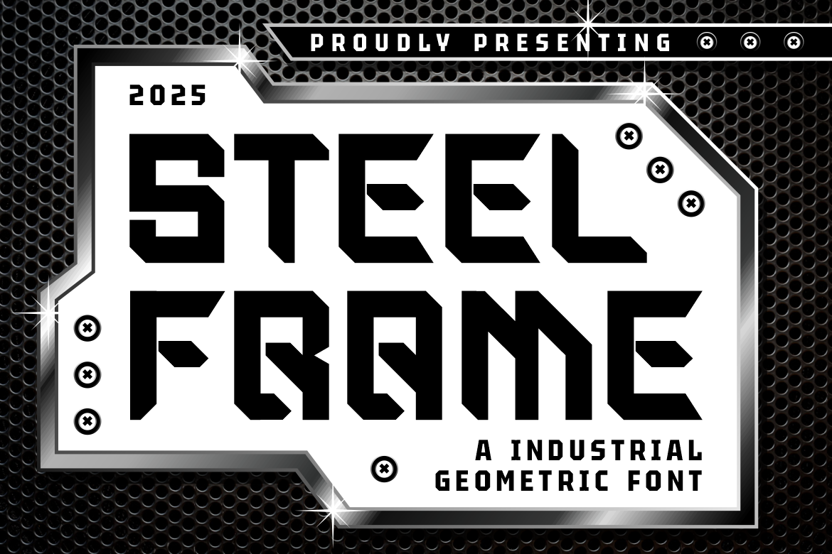 Steel Frame Industrial Geometric Font - PutraCetol Studio