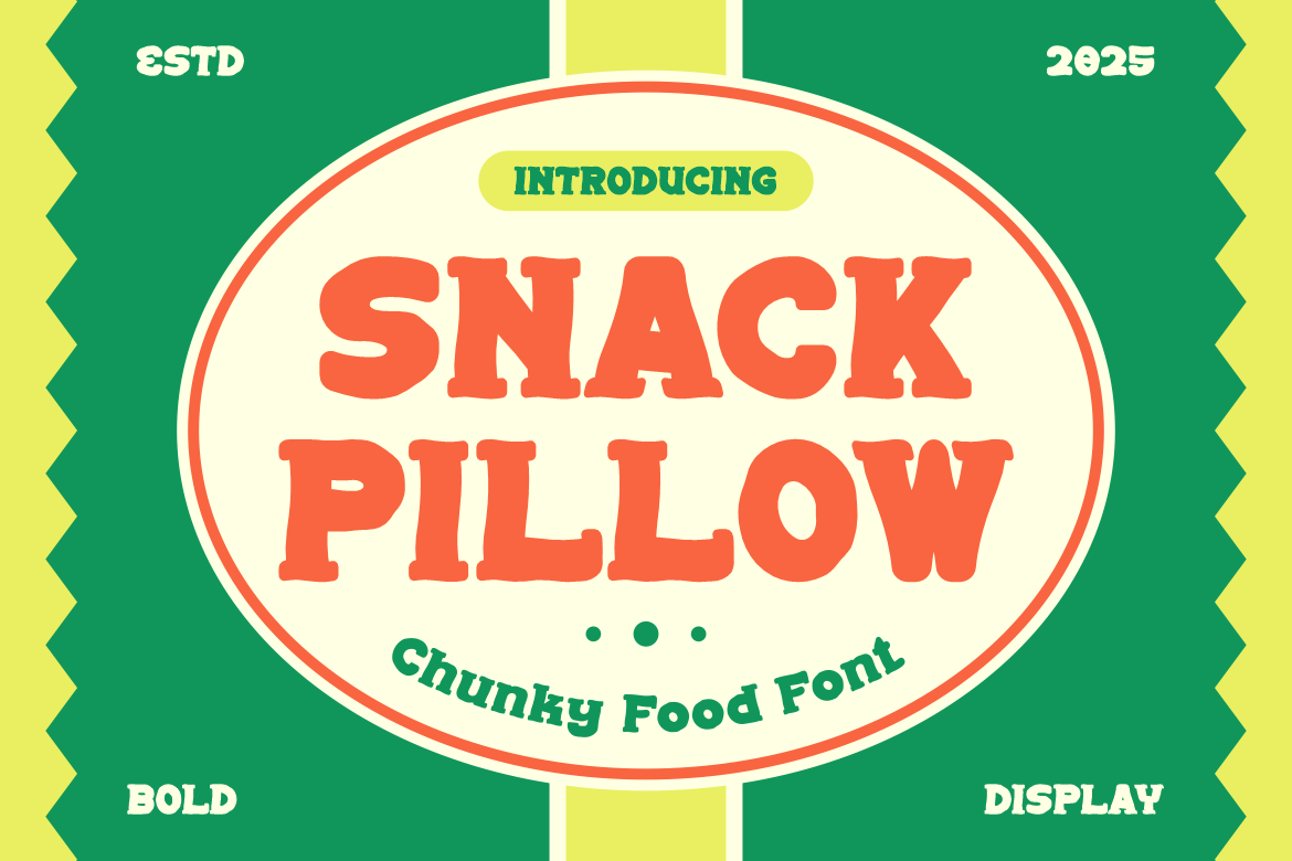 Snack Pillow Chunky Food Display Font - PutraCetol Studio